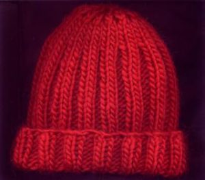 Double Rib Deep Red Women’s Hand Knit Wool Hat « Blue and White House ...